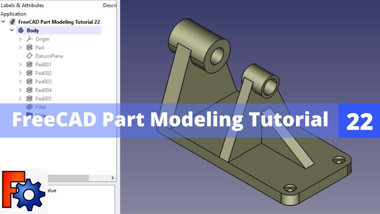 FreeCAD Part Modeling Tutorial 22 | FreeCAD Tutorial | FreeCAD Part ...