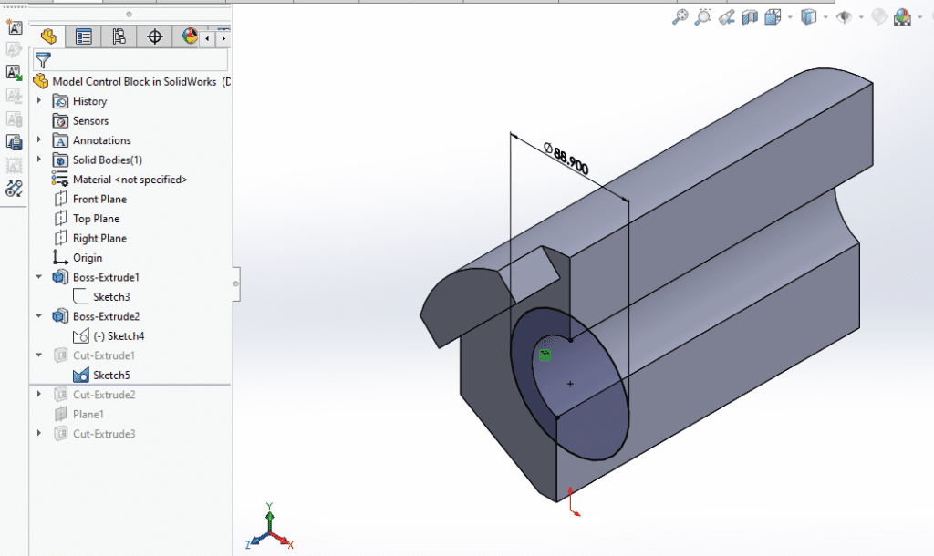 Model Control Block in SolidWorks : (Gallery Serial No.14) – Mechnexus