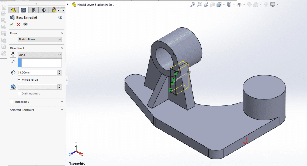 Model Lever Bracket in SolidWorks : (Gallery Serial No.19) – Mechnexus