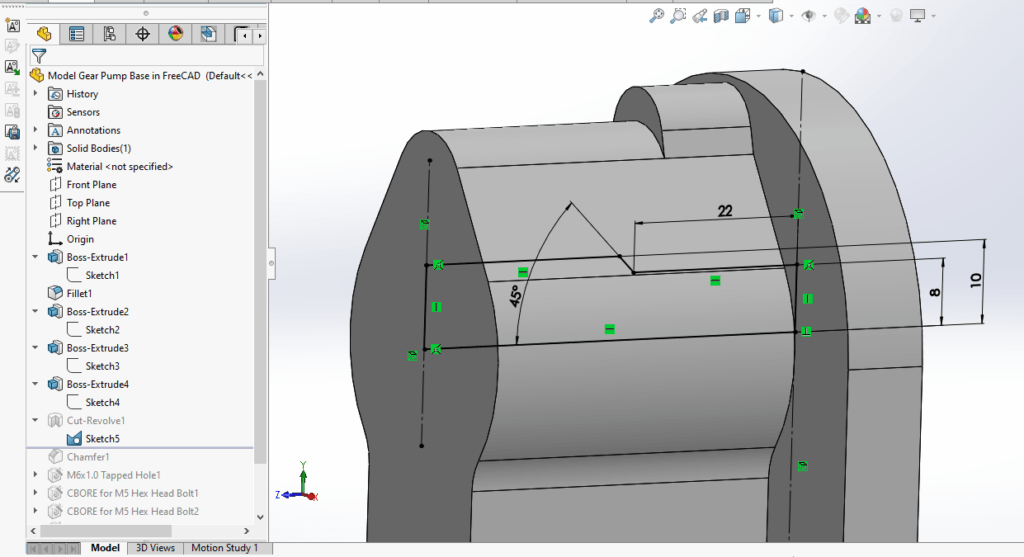 Model Gear Pump Base in SolidWorks – Mechnexus