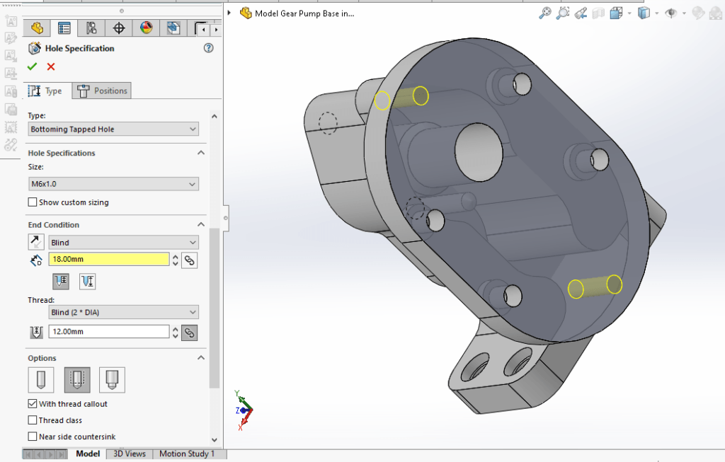 Model Gear Pump Base in SolidWorks – Mechnexus