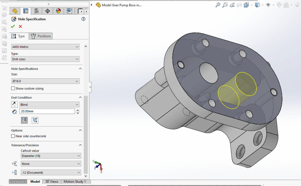 Model Gear Pump Base in SolidWorks – Mechnexus