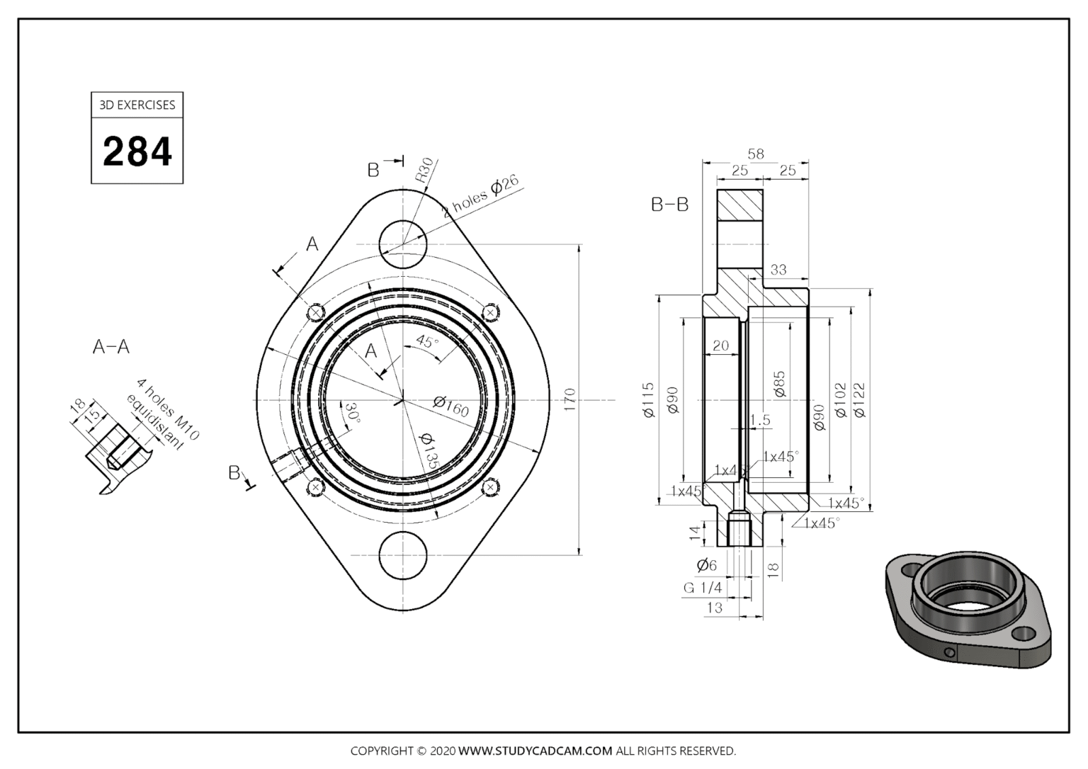Model Flange Bearing Housing in FreeCAD (Gallery Serial No. 239 ...