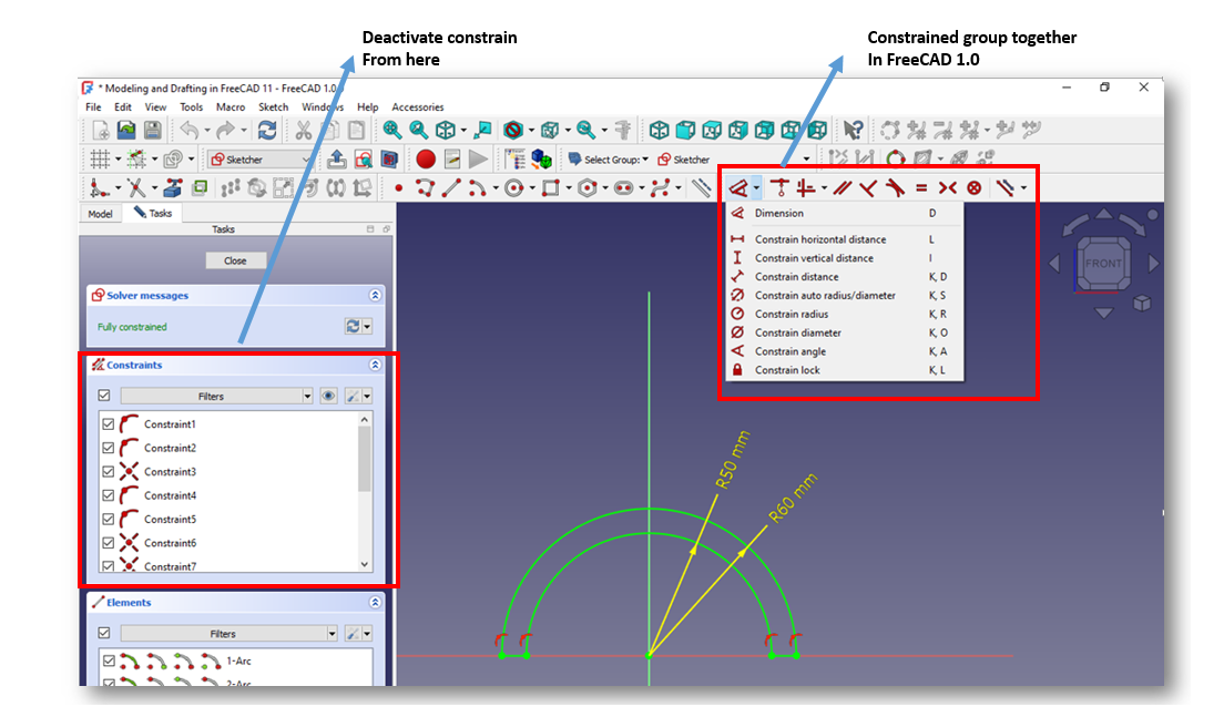 Multiple ways to Edit Constraint in FreeCAD Sketcher Workbench – Mechnexus