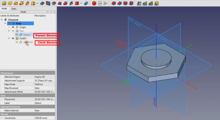 Reorient Sketch with offset in FreeCAD 1.0 – Mechnexus