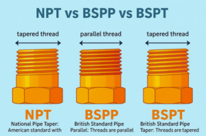 Difference Between NPT ,BSPP ,BSPT Threads – Mechnexus