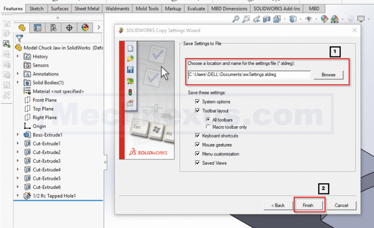 Copy Settings Wizard in SolidWorks – Mechnexus