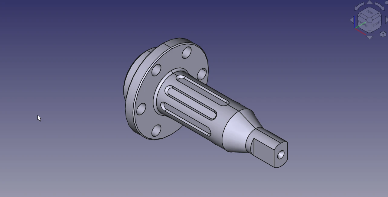 Model Spline Shaft with Flange in FreeCAD (Gallery Serial No.256 ...